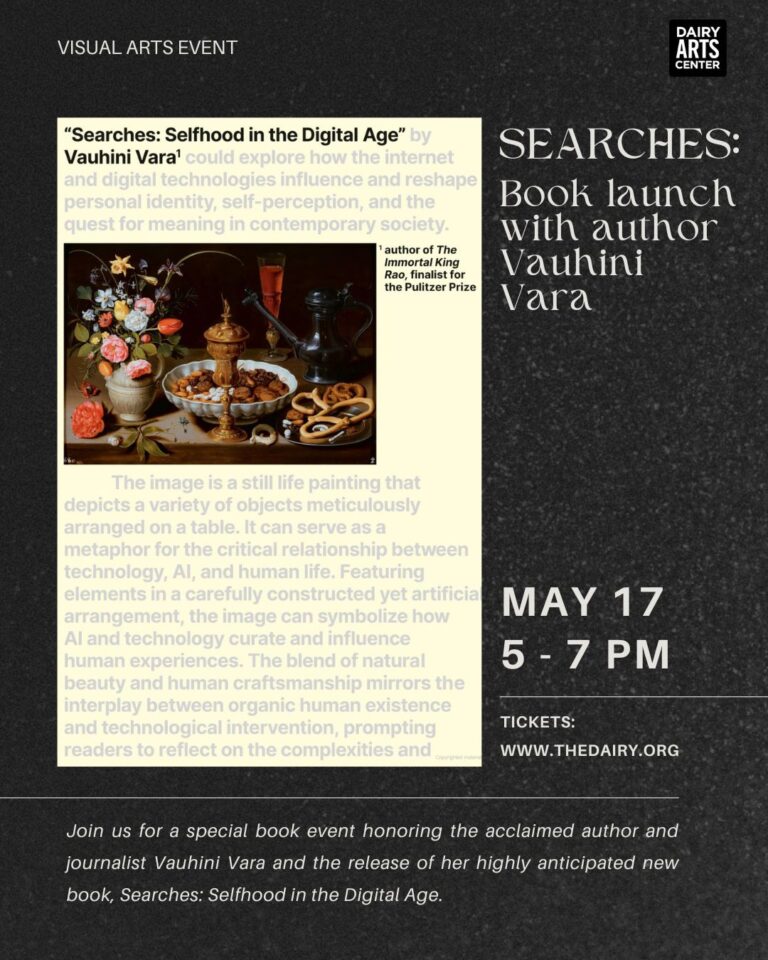 Searches: Book Launch with Vauhini Vara – Dairy Arts Center